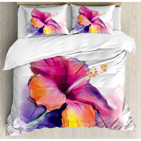 Ambesonne Watercolor Flower Home Watercolor Flower Home Hibiscus Flower ...